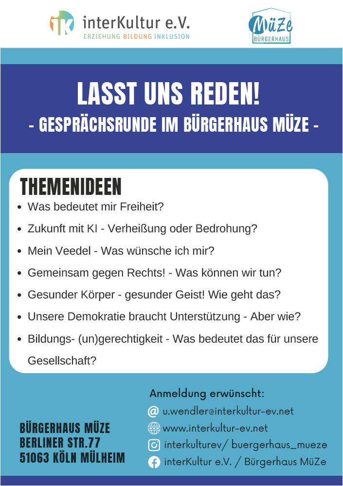Reden wir drüber! – Gesprächsrunde für alle im Veedel